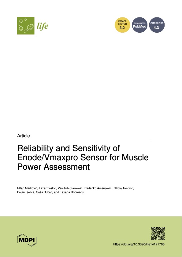 Reliability and Sensitivity of Enode/Vmaxpro Sensor for Muscle Power ...